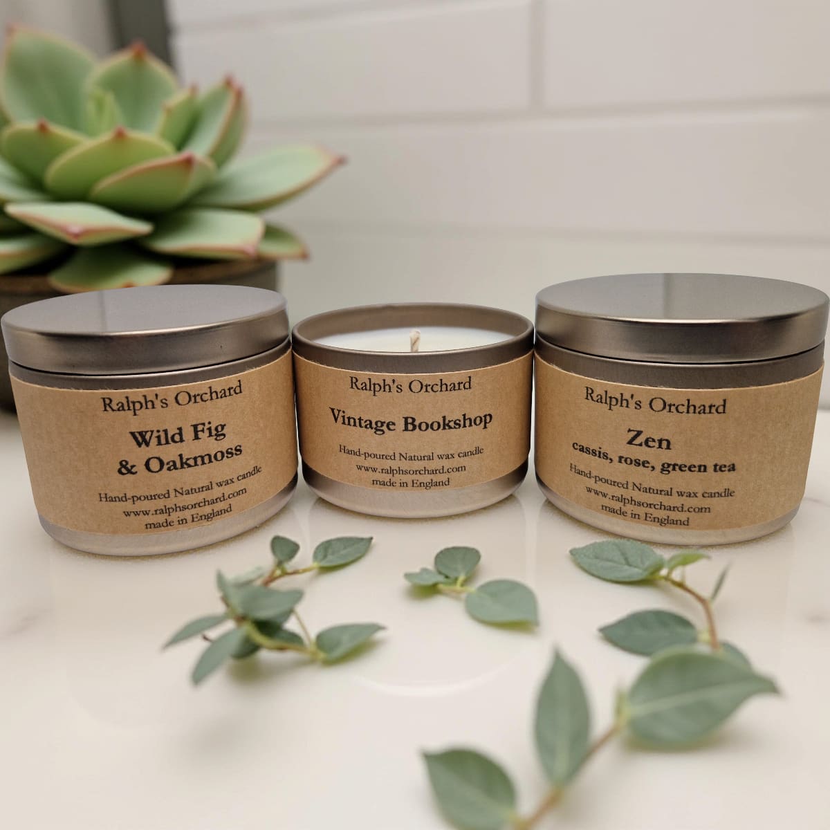 Mini Candle Gift Set | Copper or Champagne Tins | Vegan Candles UK ...
