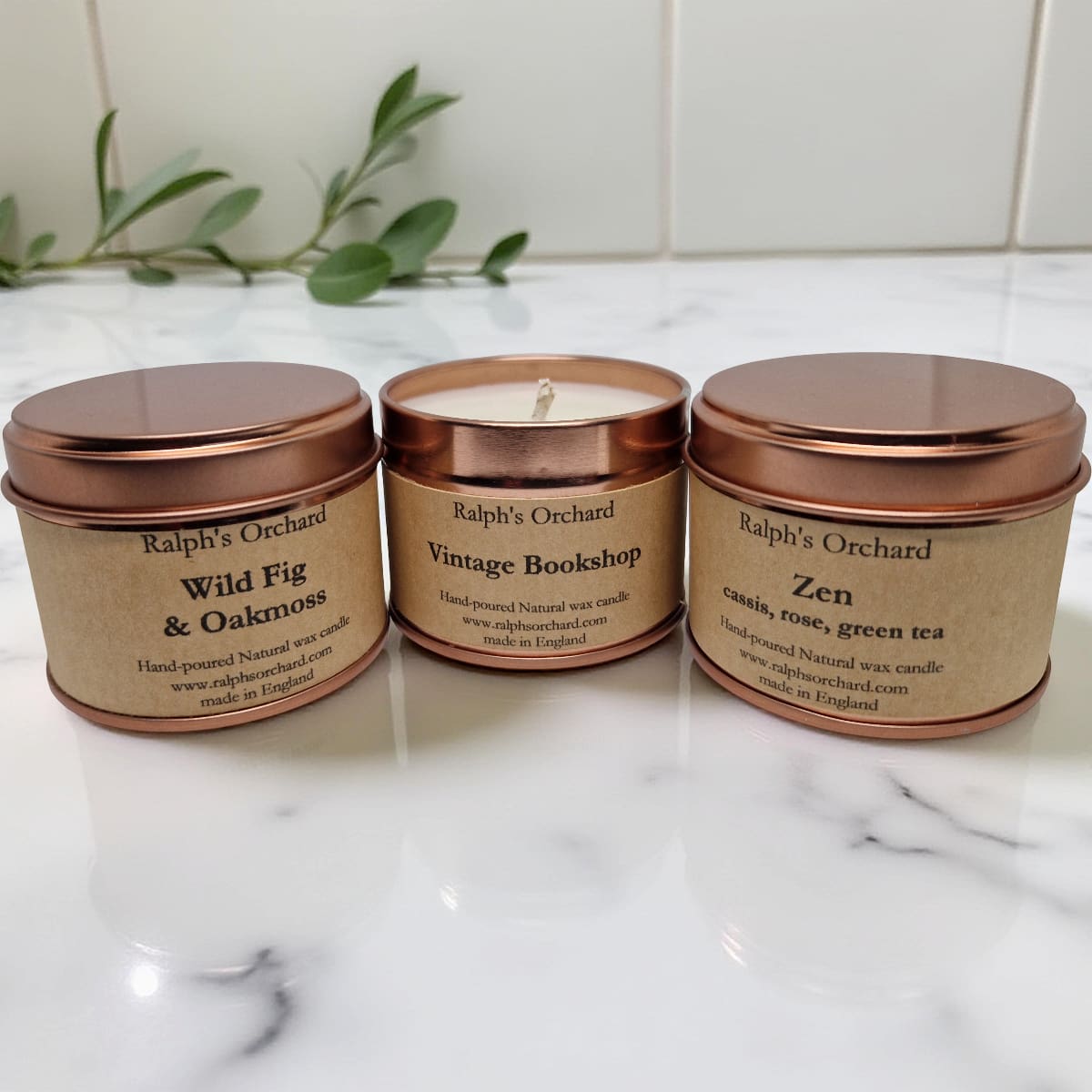 Mini Candle Gift Set | Copper or Champagne Tins | Vegan Candles UK ...