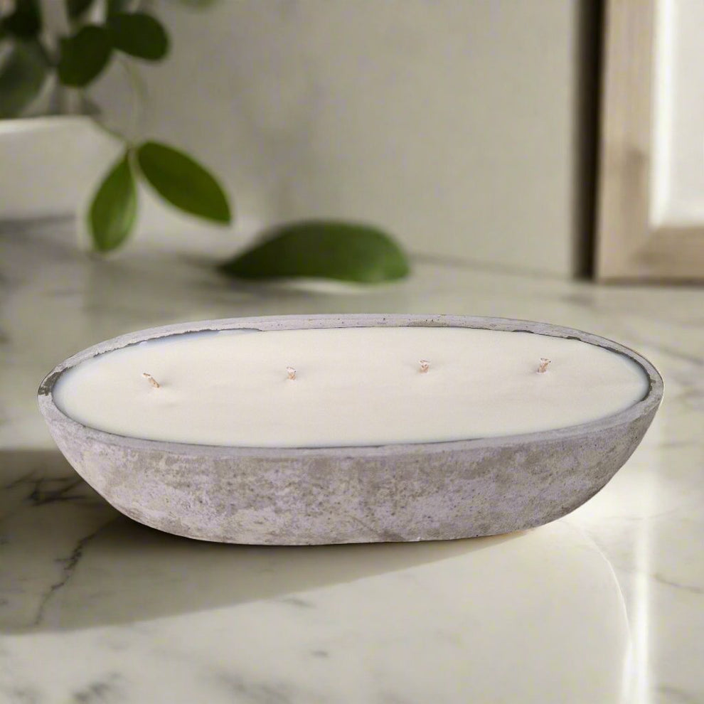 Multi Wick Concrete Oval Loaf Bowl Candle | Luxury Fragrance – Ralph's ...