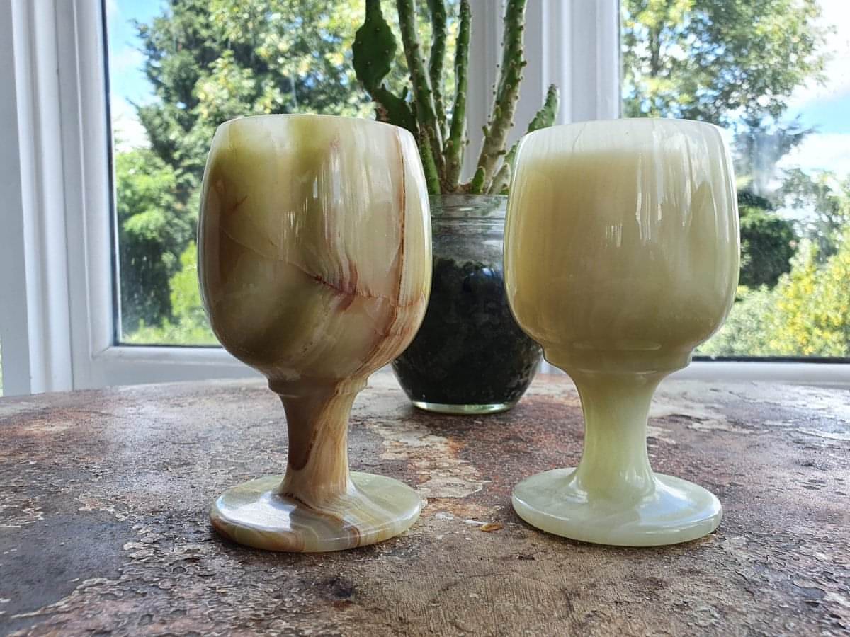 Green Onyx marble goblet rapeseed wax candle – Ralph's Orchard